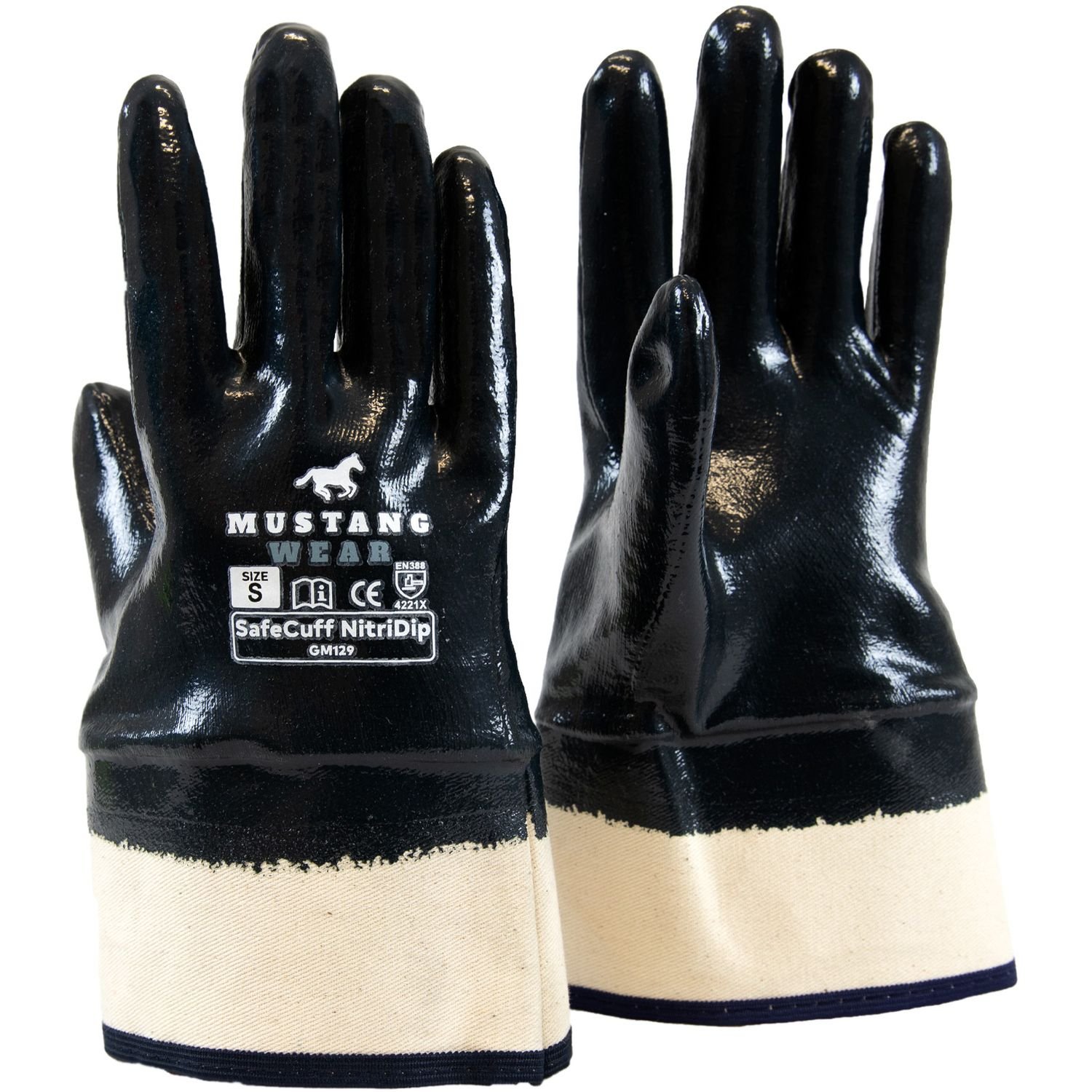 Mustang Wear Full Nitrile Dip Safety Cuff Glove - Cleanline Tasman