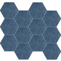 BLOMH-NAVY | Navy Hexagon Mosaic Tiles - DWTiles